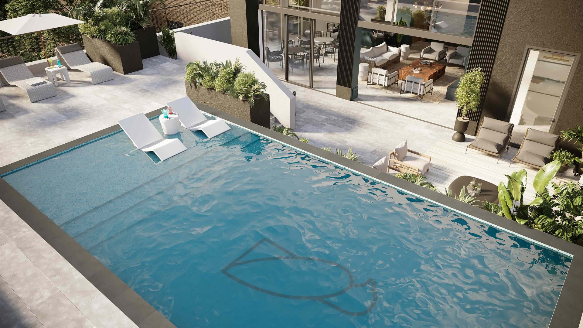 Pool and Lounge Area – 3D Visualization Showcase | Rendler Studio